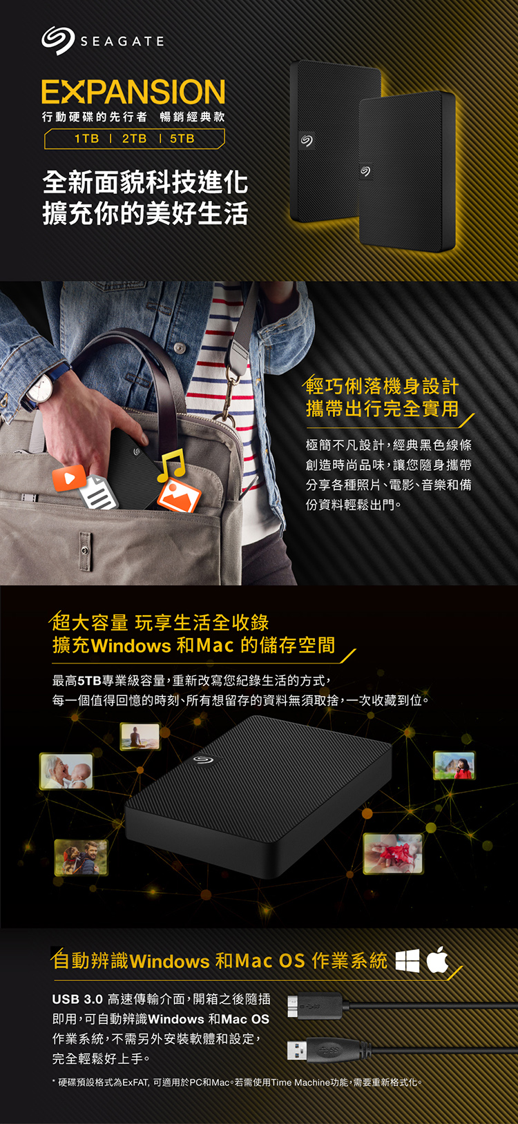 【Seagate 希捷】Expansion 2TB 2.5吋 行動硬碟 STKM2000400推薦 | friDay購物 | LINE購物