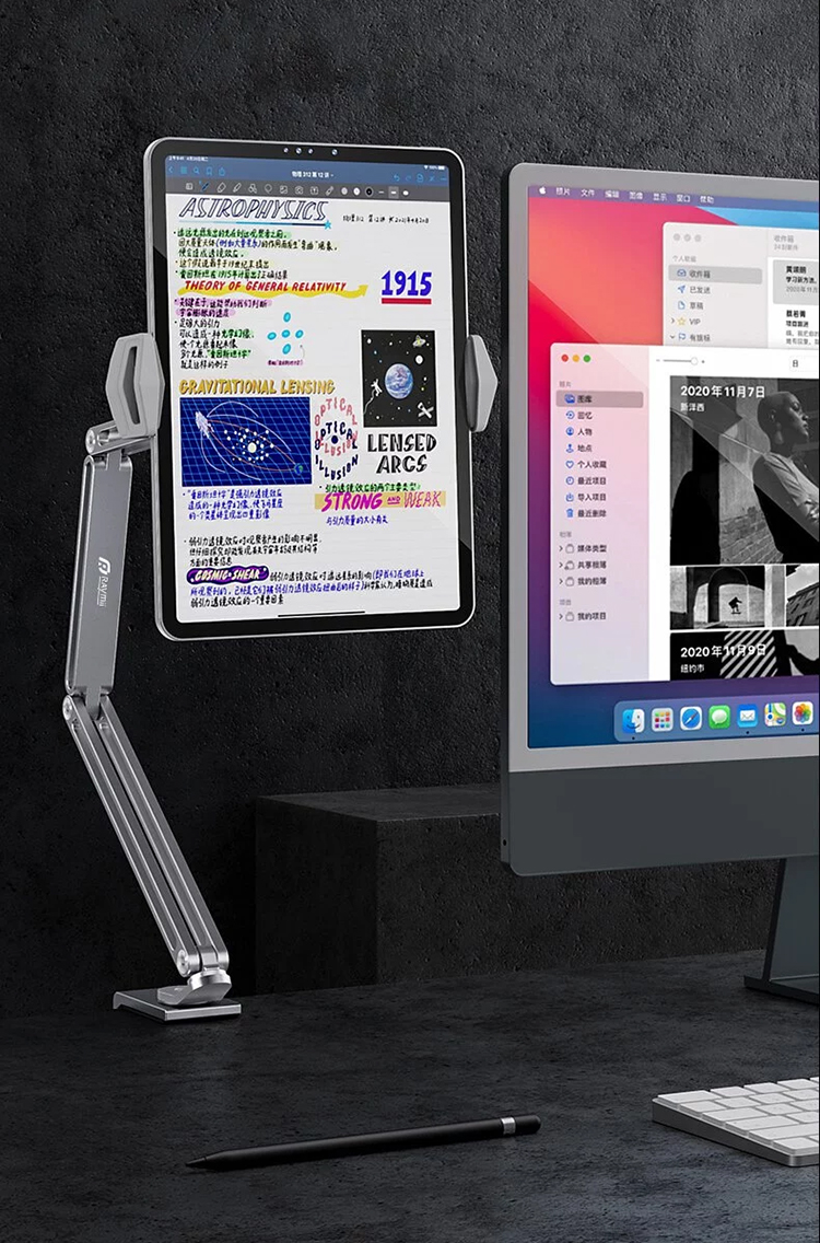 【Raymii 瑞米】ZT33 13吋 夾桌式鋁合金手機平板支架 銀色 - PChome 24h購物